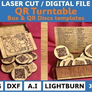 QR Turntable Box and Song List - DIGITAL FILE Version (svg, Dxf, Ai ...