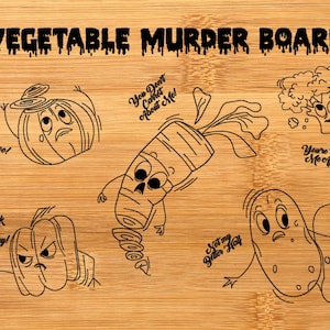 Vegetable Murder Board 6A- DIGITAL FILE Version (svg, Dxf, Jpeg, Png, A ...