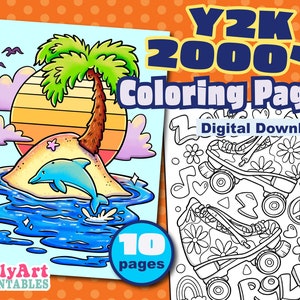 Y2K Coloring Pages, Decade Themed Coloring Pages, 2000s Artwork ...