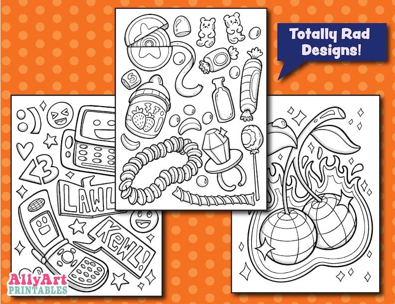 Y2K Coloring Pages, Decade Themed Coloring Pages, 2000s Artwork ...