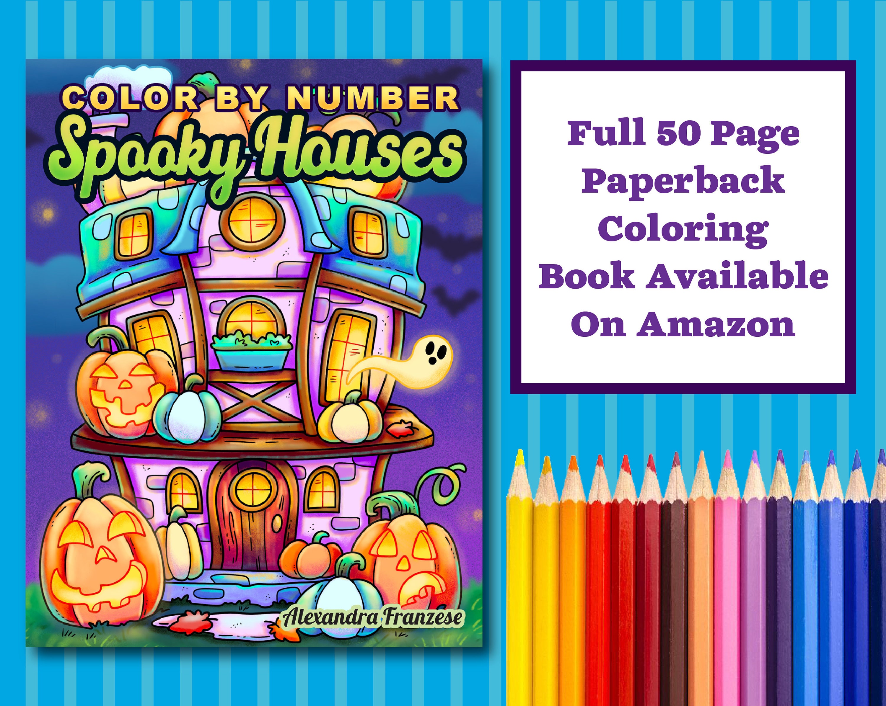 Color by Number Spooky Houses Digital Halloween Coloring Pages Spooky ...