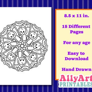Spooky Mandalas Coloring Pages - Halloween Mandalas - Printable ...