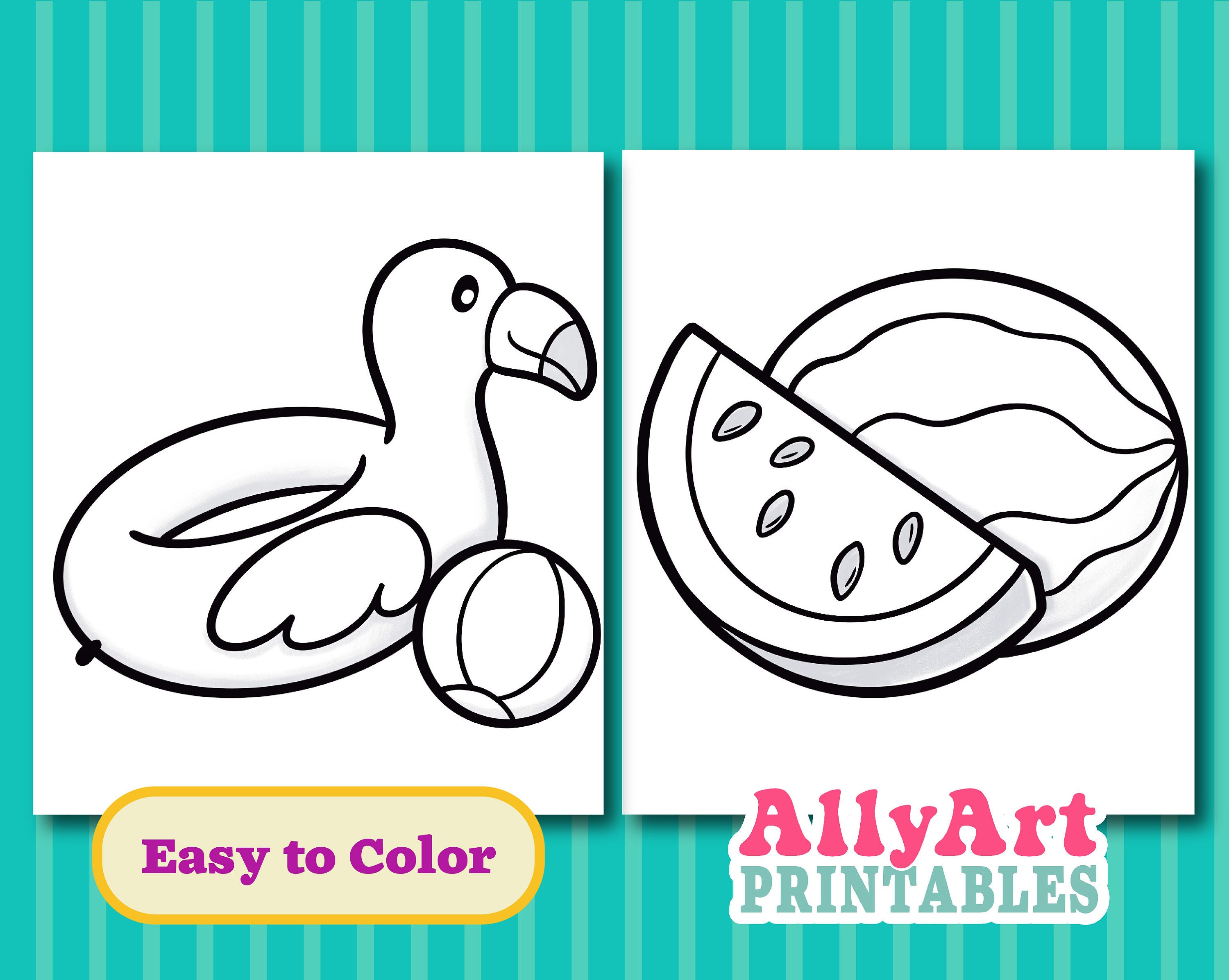 Simple Summer Coloring Pages Digital Download Coloring Pages Printable ...