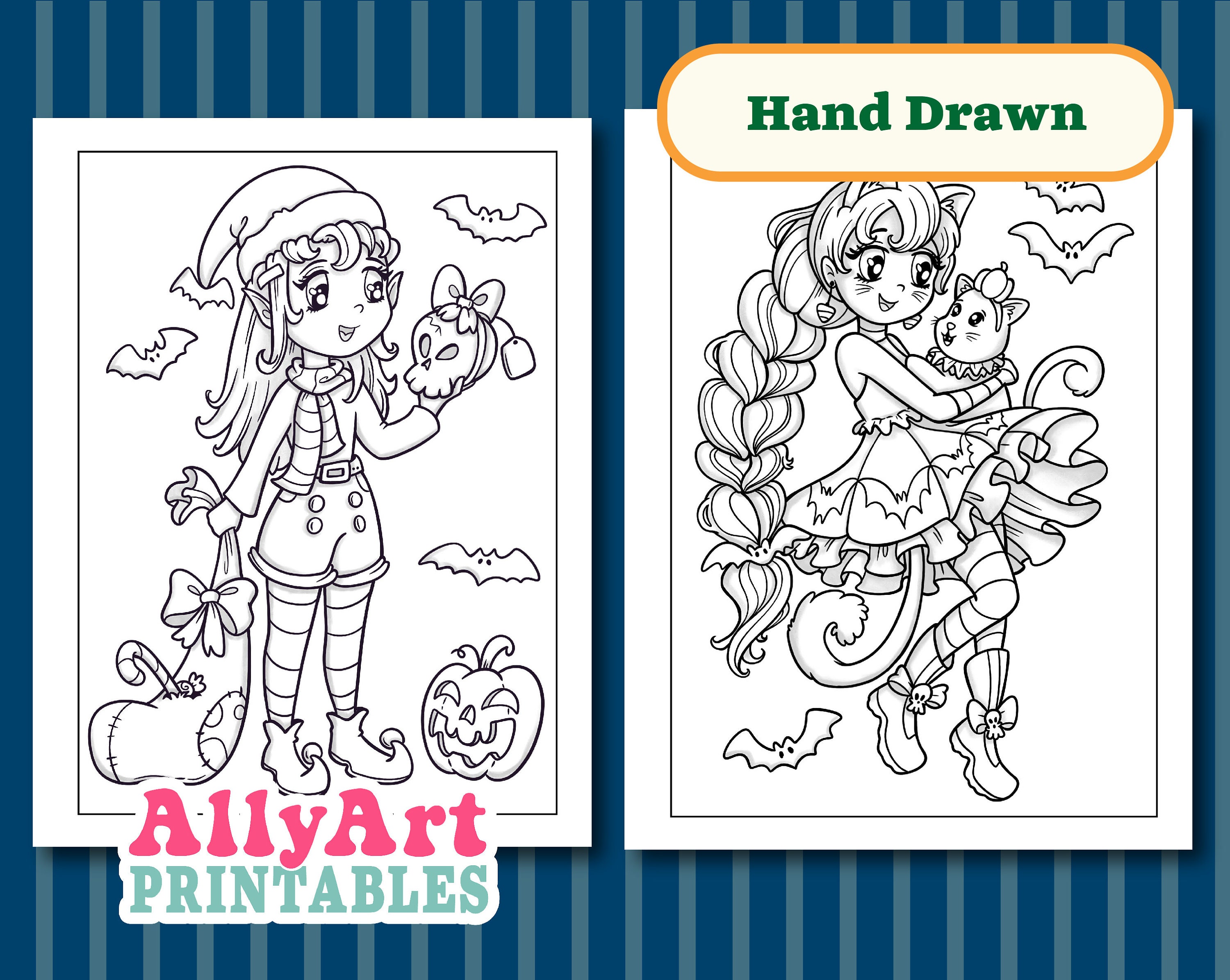 Spooky Chibis Coloring Pages Halloween Coloring Pages - Etsy