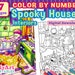 Color by Number Spooky Houses Interiors Halloween Coloring Pages ...