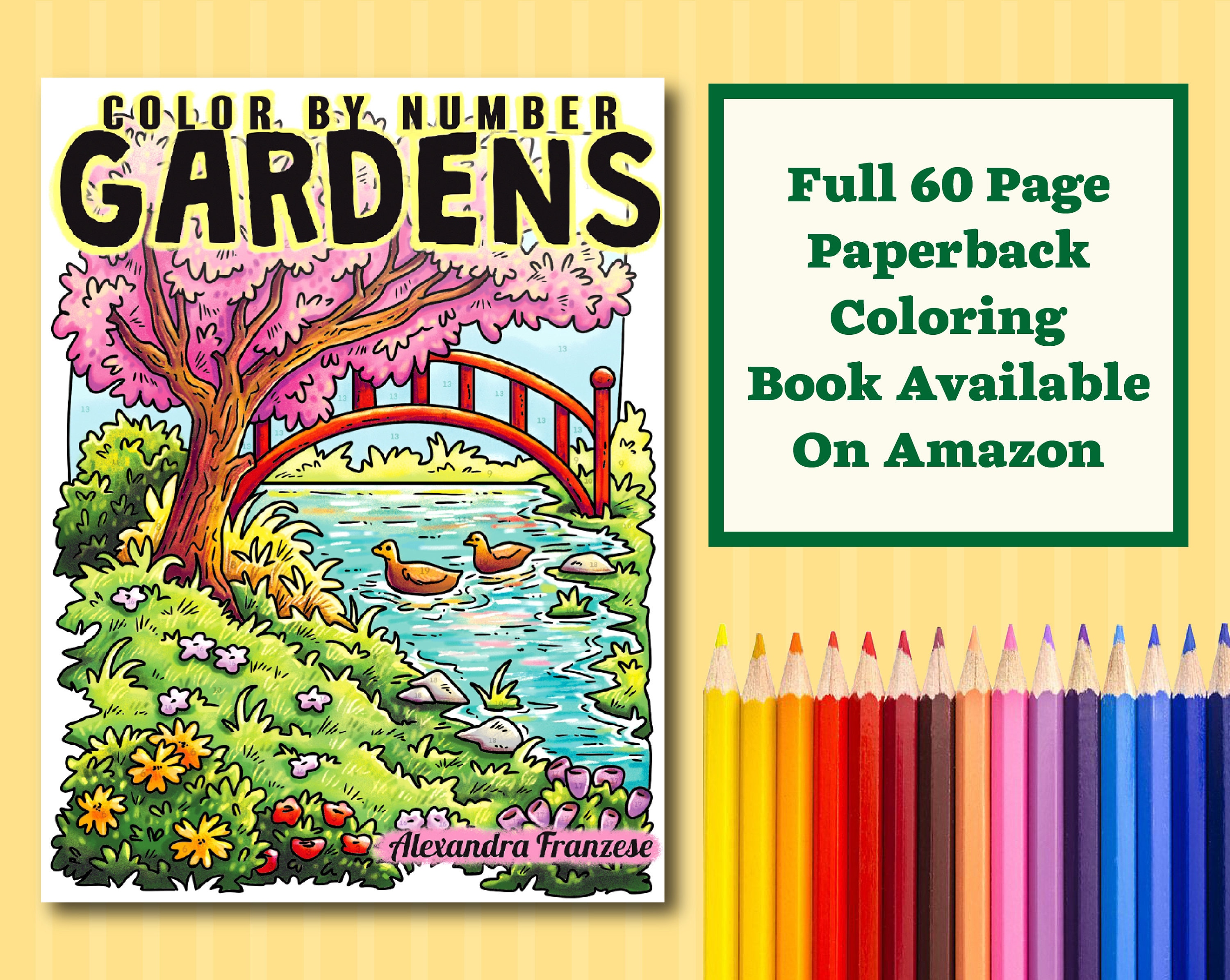 Color by Number Garden Pages Digital Download Adult Nature Coloring ...