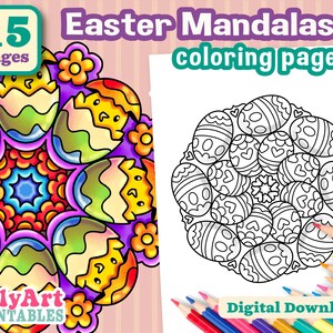 Easter Mandalas Coloring Pages - Digital Download - Printable Artwork ...