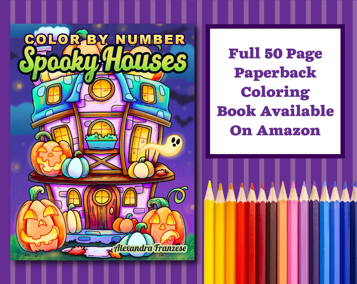Color by Number Spooky Houses Interiors - Halloween Coloring Pages ...