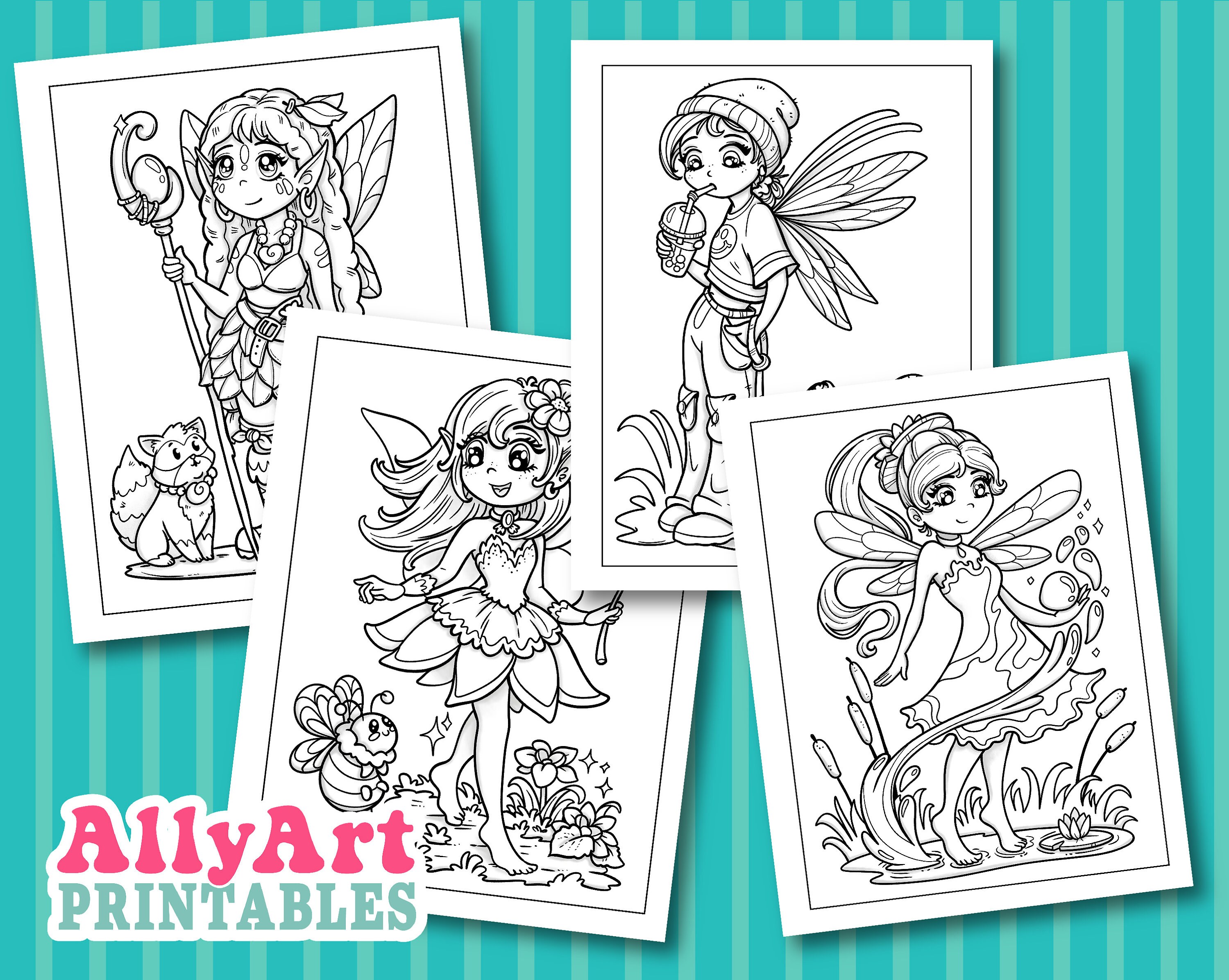 Fairy Chibi Coloring Pages - Fantasy Character Coloring Pages ...