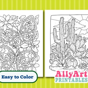 Color by Number Garden Coloring Pages, Digital Download Adult Coloring ...