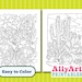 Color by Number Garden Coloring Pages, Digital Download Adult Coloring ...