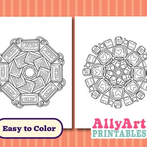 Y2K Mandala Coloring Pages Digital Download Decade Throwback Artwork ...