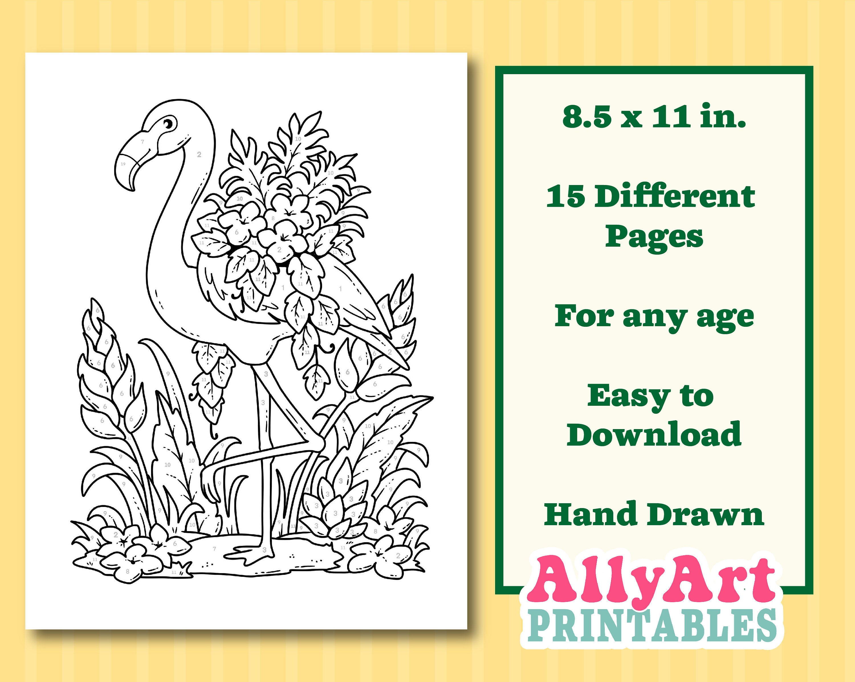 Color by Number Garden Pages Digital Download Adult Nature Coloring ...