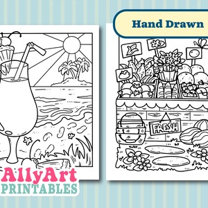 Summer Coloring Pages - Summer Scenes to Color - Adult Coloring Pages ...