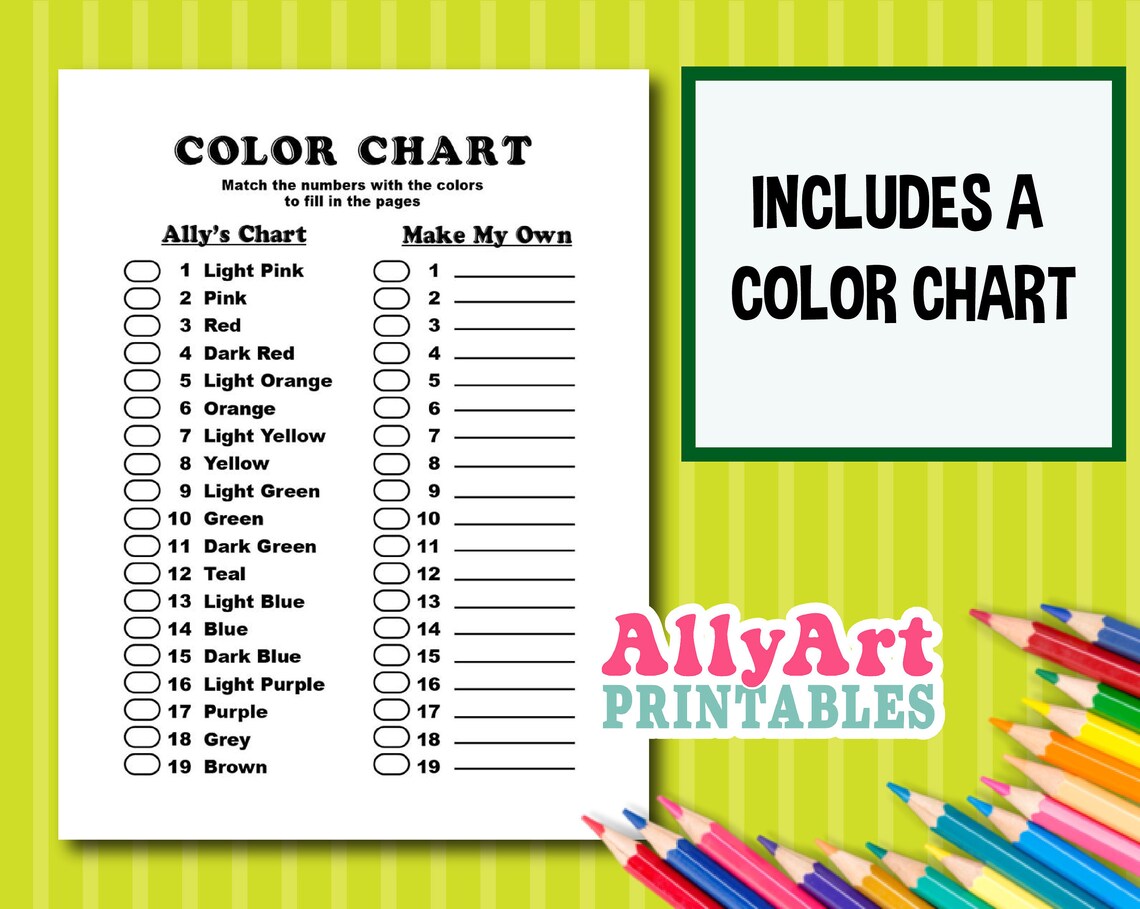 Color by Number Garden Coloring Pages, Digital Download Adult Coloring ...