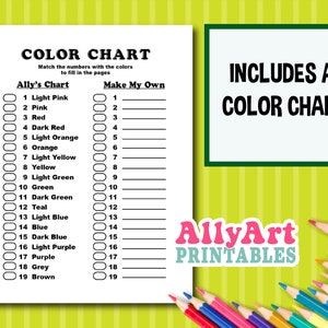 Color by Number Garden Coloring Pages, Digital Download Adult Coloring ...