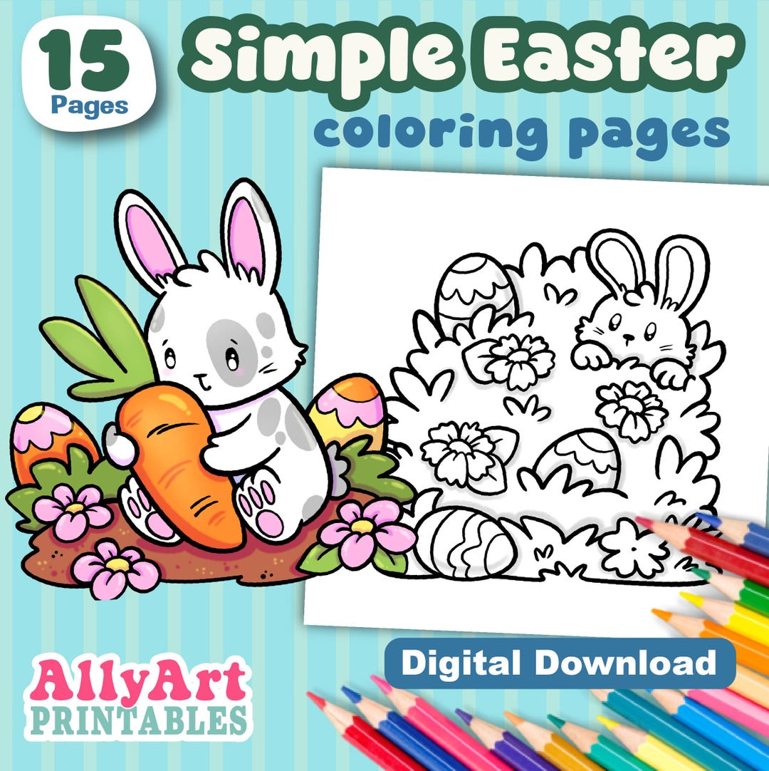 Simple Easter Coloring Pages - Bold and Easy - Printable Pages to Color ...