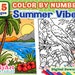 Color by Number Garden Coloring Pages, Digital Download Adult Coloring ...