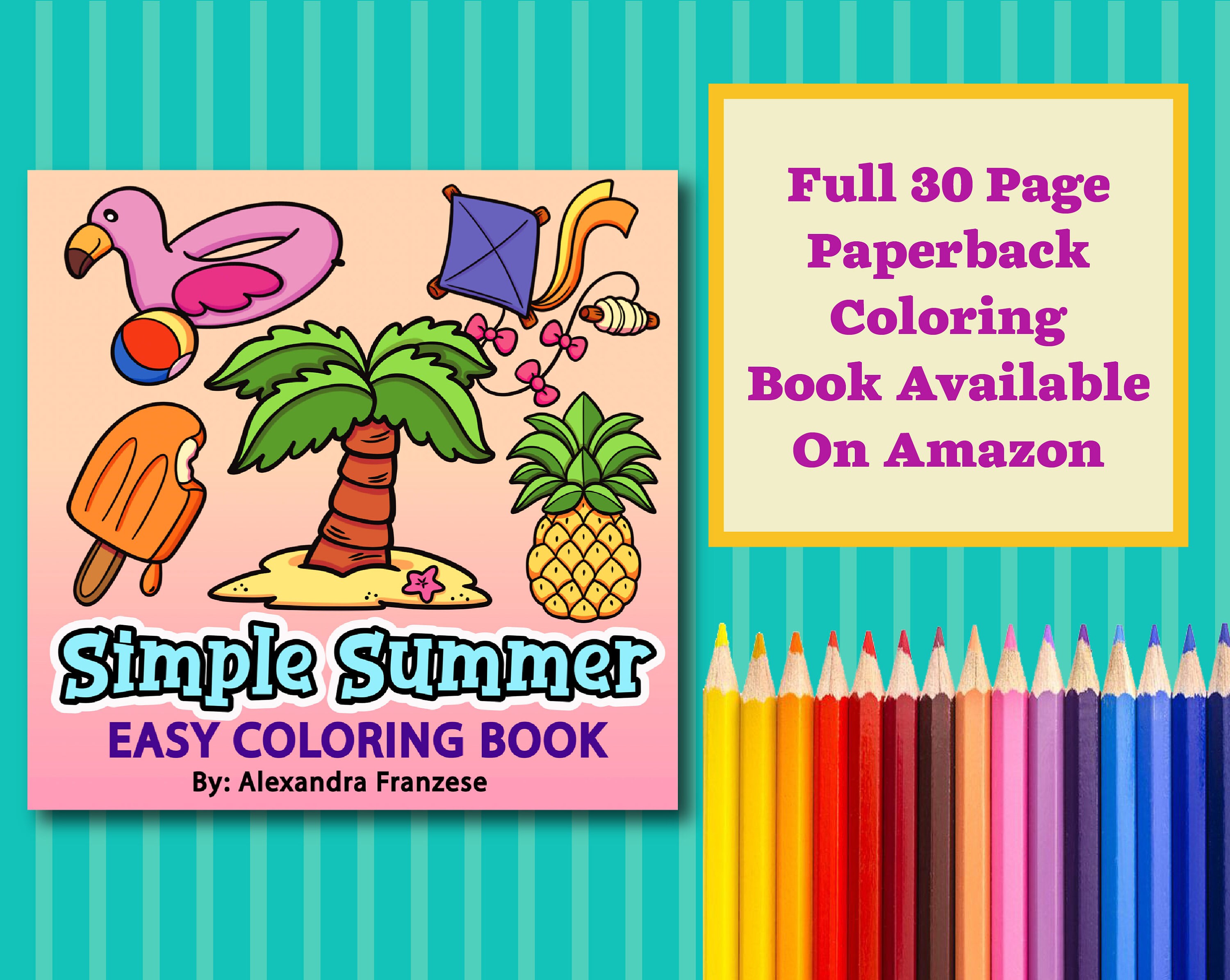 Simple Summer Coloring Pages Digital Download Coloring Pages Printable ...