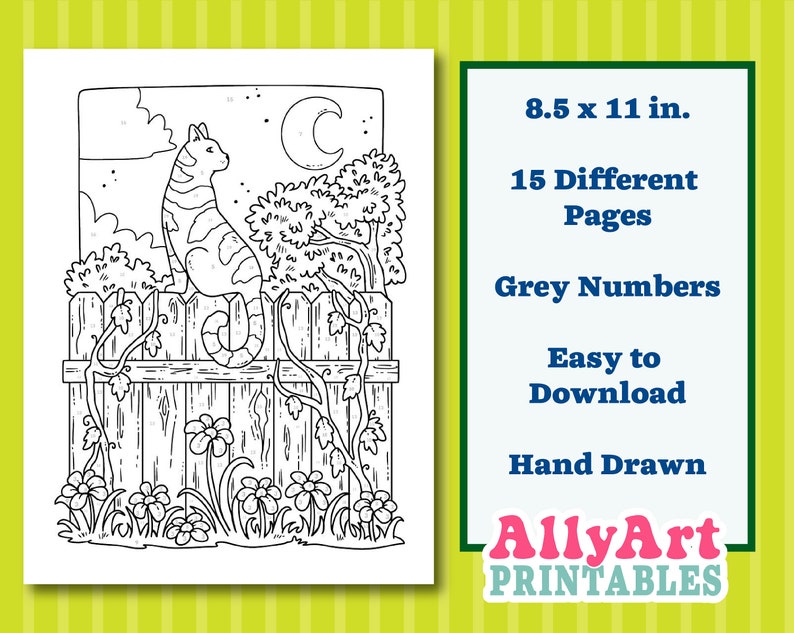Color by Number Garden Coloring Pages, Digital Download Adult Coloring ...
