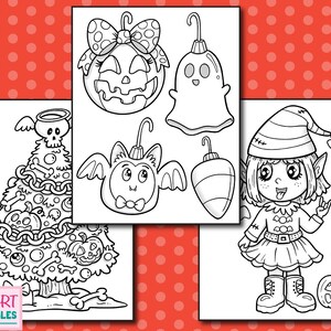 Creepy Christmas Coloring Pages, Digital Download Coloring Pages ...