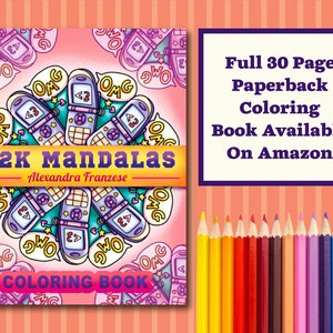 Y2K Mandala Coloring Pages Digital Download Decade Throwback Artwork ...