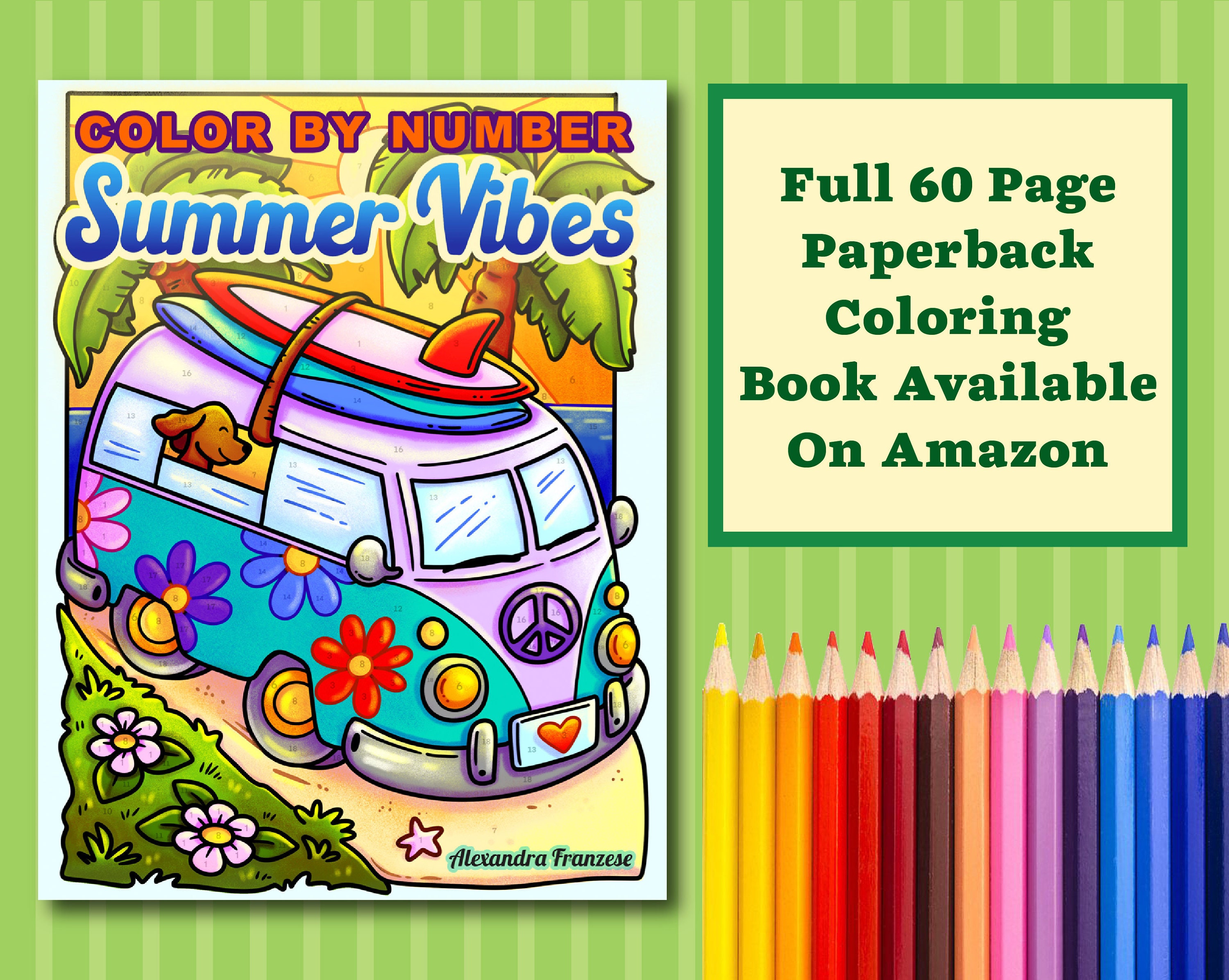 Color by Number Summer Images Printable Summer Coloring Pages Digital ...