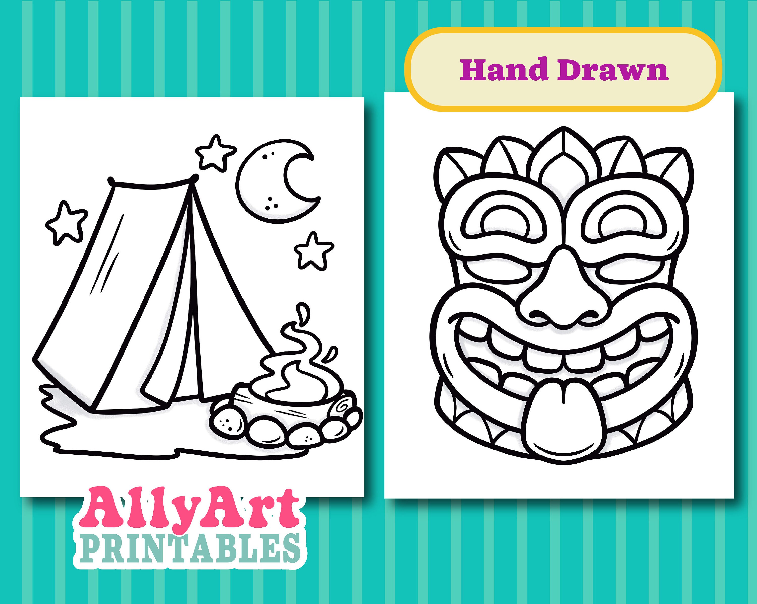 Simple Summer Coloring Pages Digital Download Coloring Pages Printable ...