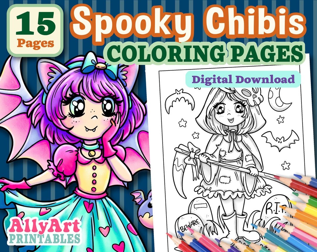Spooky Chibis Coloring Pages - Halloween Coloring Pages Download ...