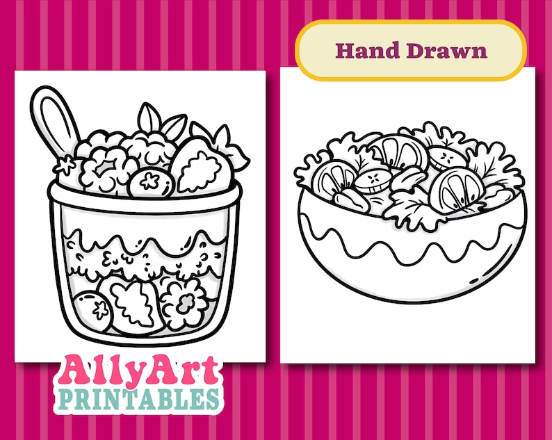 Easy Food Coloring Pages Bold Line Coloring Pages for Seniors and Kids ...