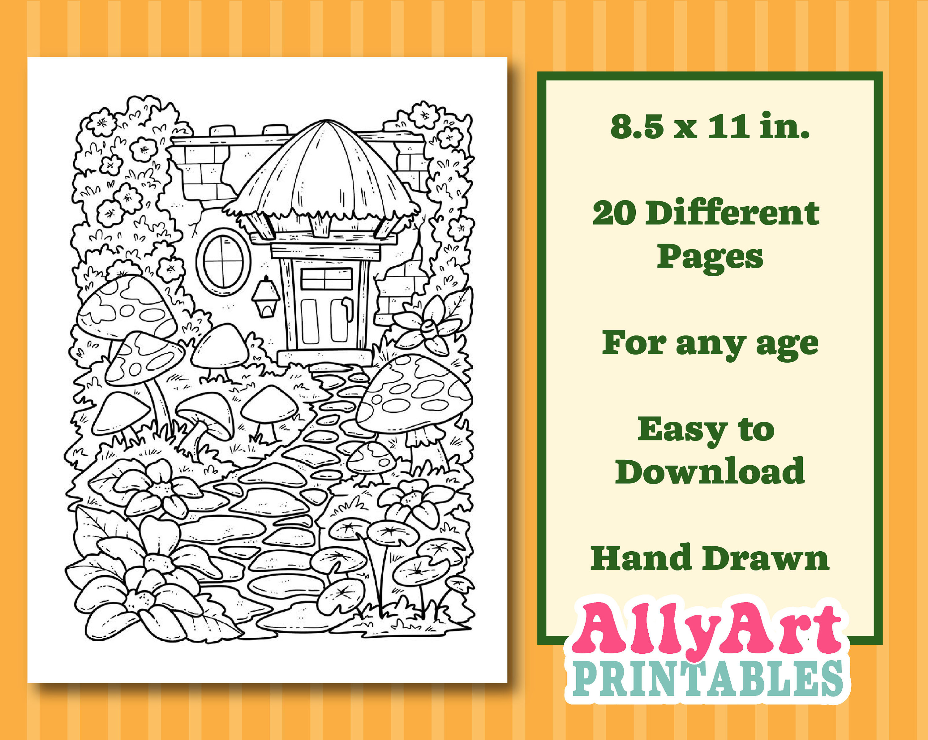 Fairy Houses Coloring Pages Digital Download Coloring Pages Printable ...