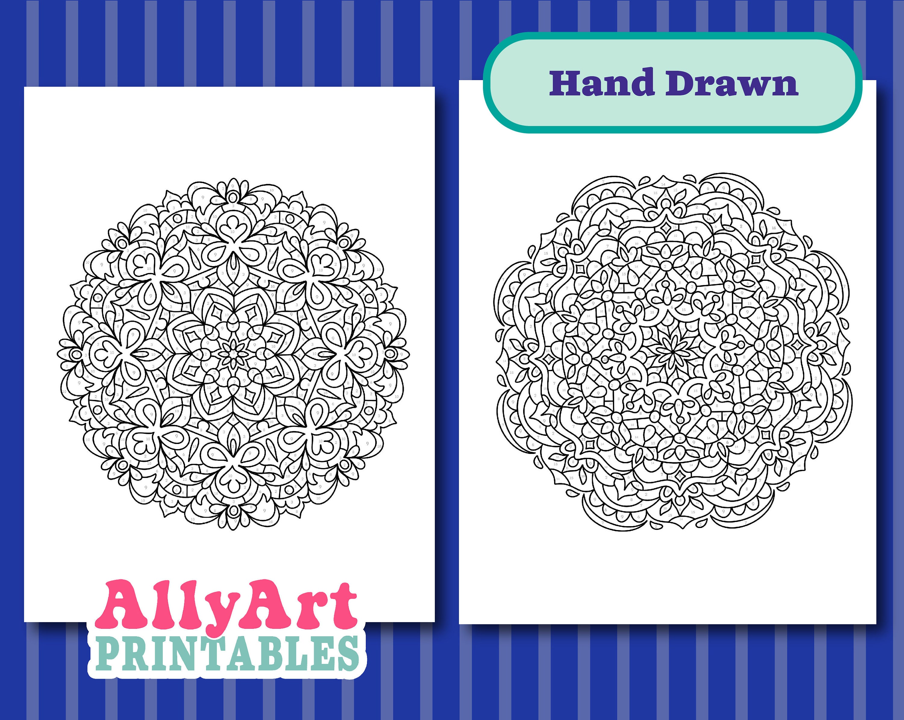 Color by Number Mandalas Mandala Pattern Pages to Color Digital ...