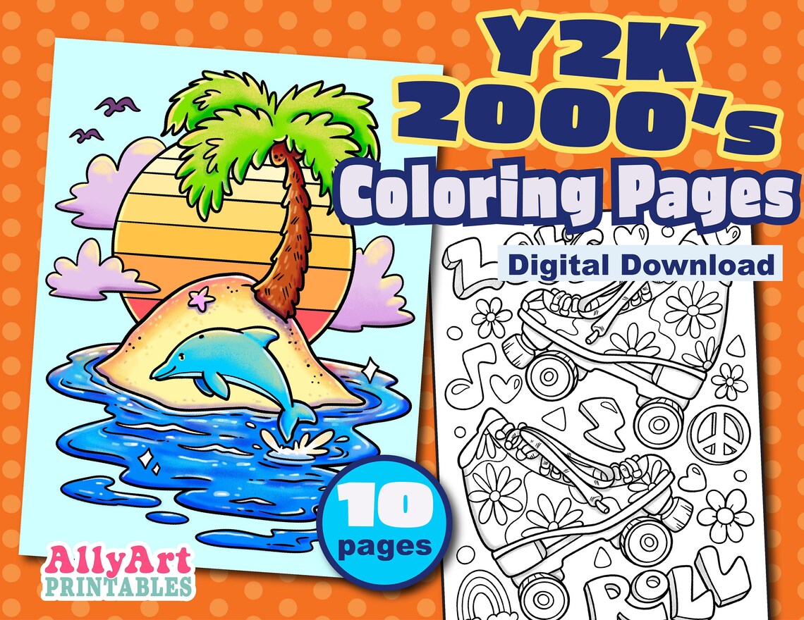 Y2K Coloring Pages, Decade Themed Coloring Pages, 2000s Artwork ...