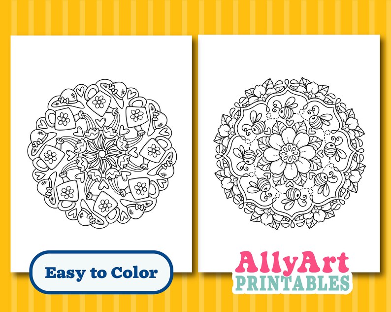 Spring Mandalas Coloring Pages, Coloring Pages for Adults and Kids ...