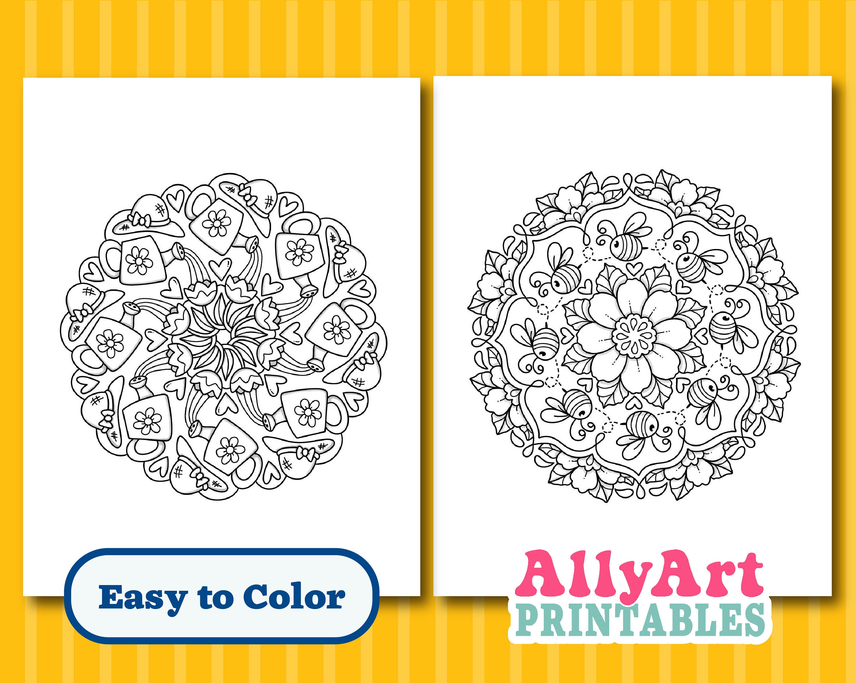 Spring Mandalas Coloring Pages, Coloring Pages for Adults and Kids ...