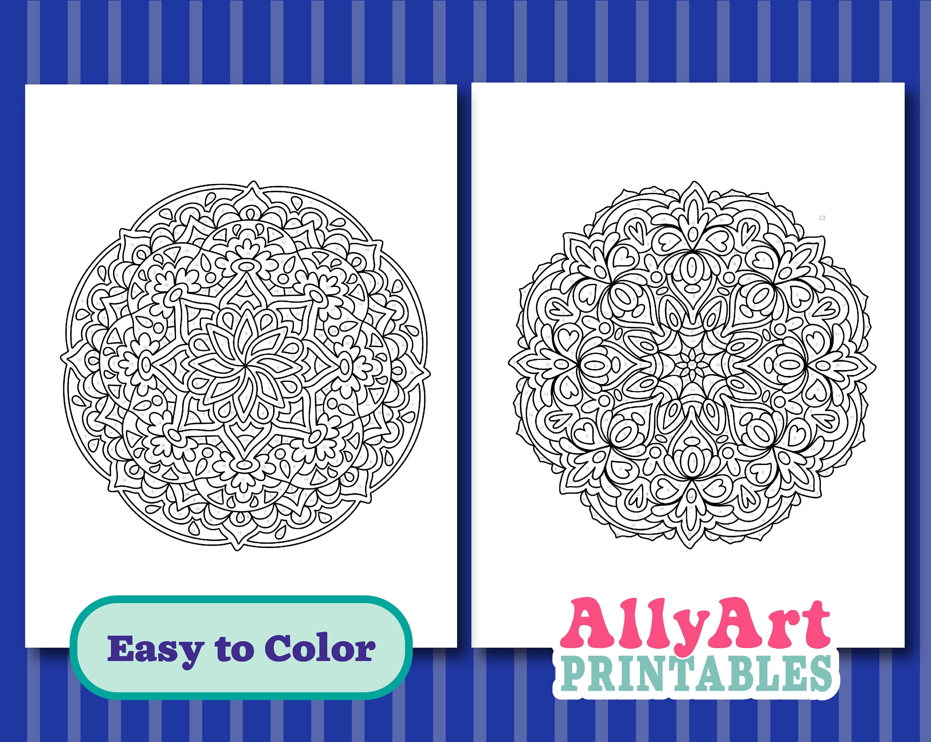 Color by Number Mandalas Mandala Pattern Pages to Color Digital ...