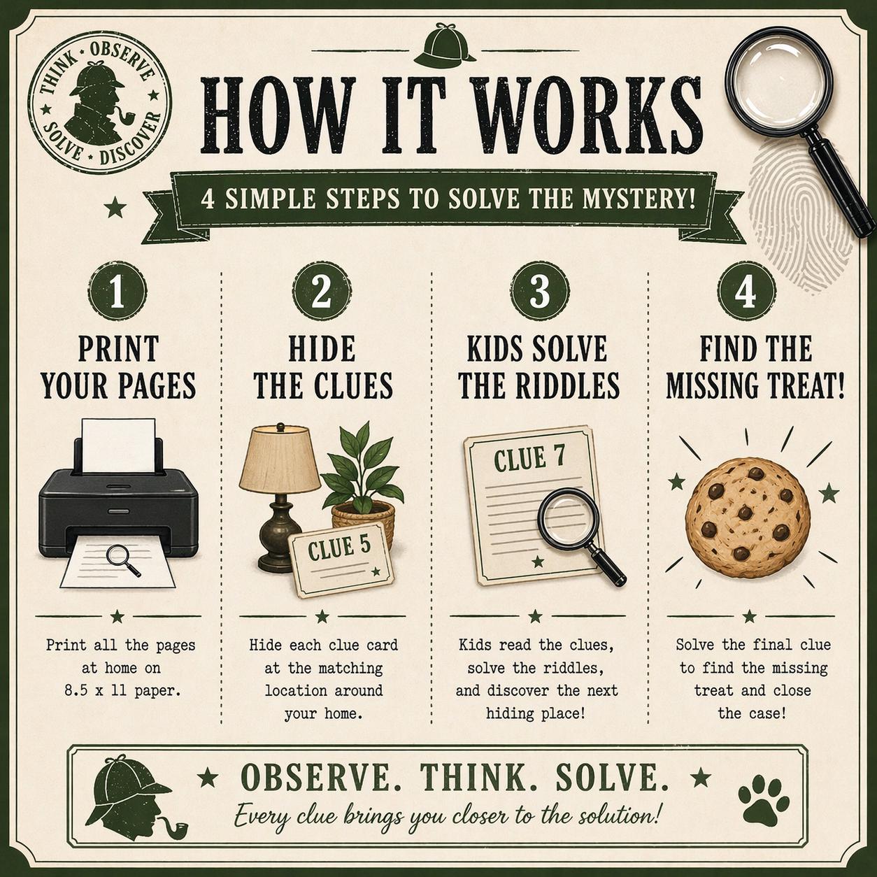 Detective Scavenger Hunt Printable | Kids Mystery Game, Ages 6-10 ...