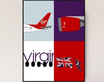 Virgin Atlantic Poster - Etsy
