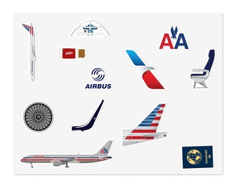 American Airlines Plane Window Vinyl Decal Sticker - Etsy