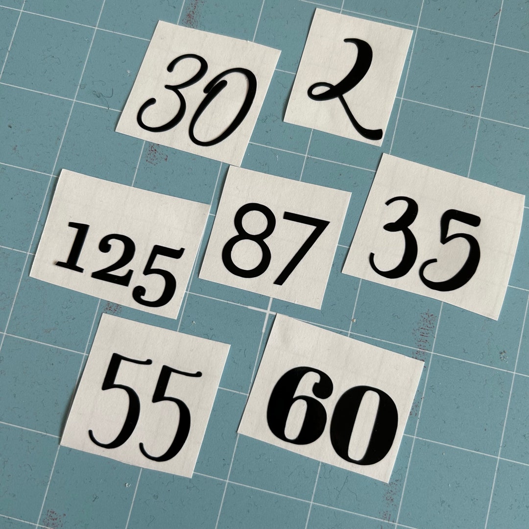 Personalized Vinyl Label Sticker Numbers Wedding Numbers, Glass ...
