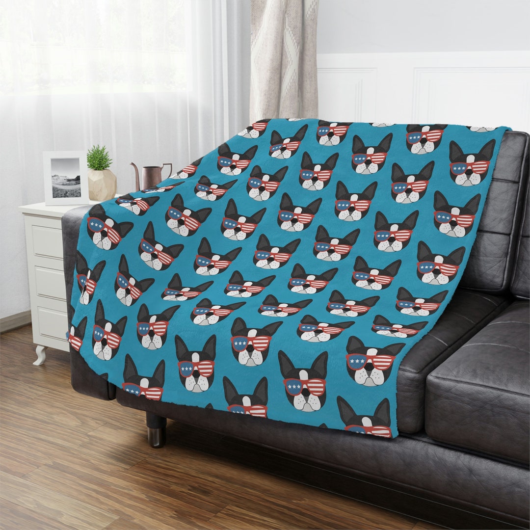 Boston Terrier Baby Blanket, Patriots Baby Blanket, Patriotic Blanket ...