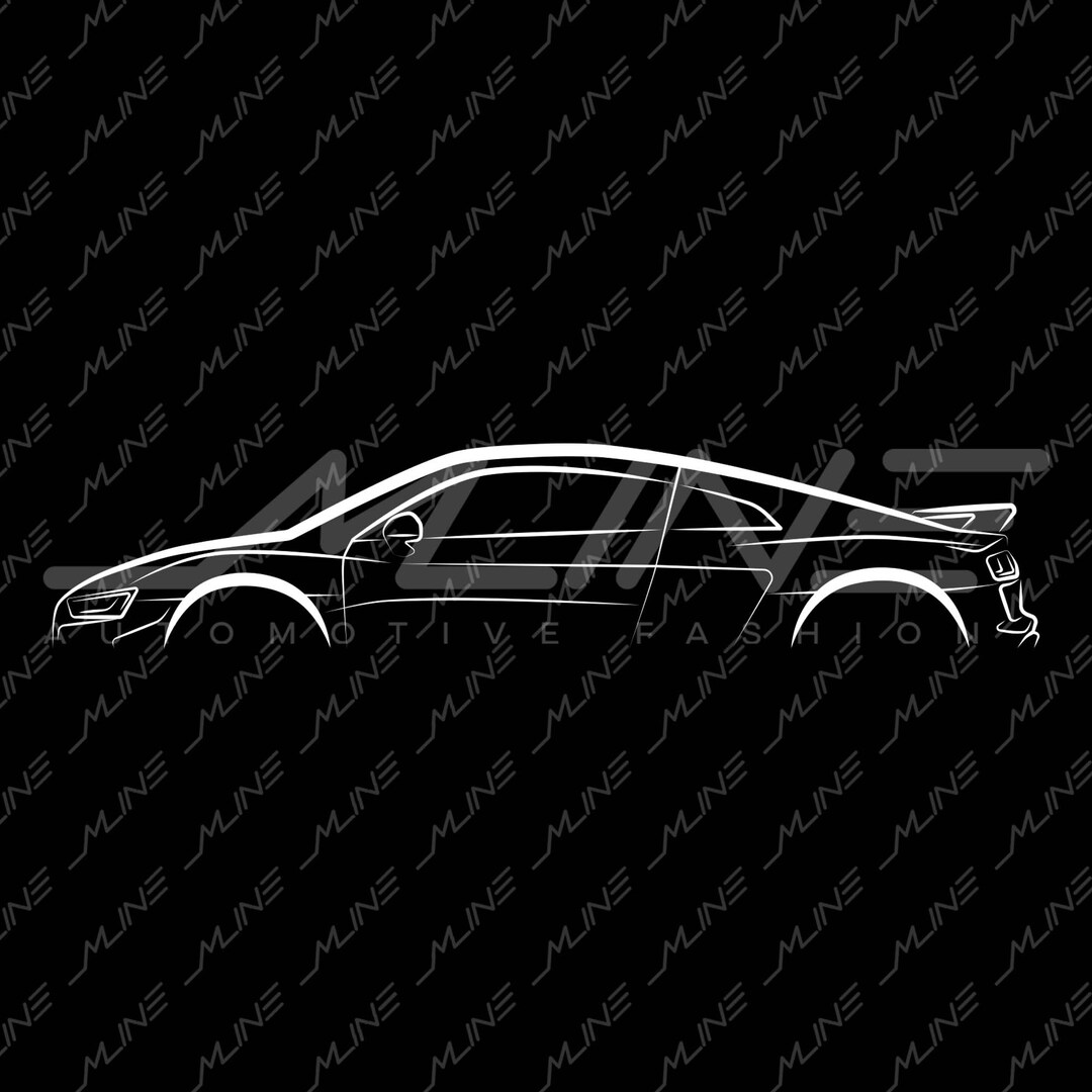 Audi R8 4S Side Silhouette Vector Minimal Digital Design for Printing, Ai, EPS, PDF, SVG Formats ...