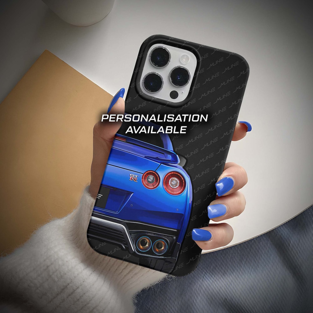 Nissan GTR R35 2020 Bayside Blue Rear View Tough iPhone & Samsung Case ...