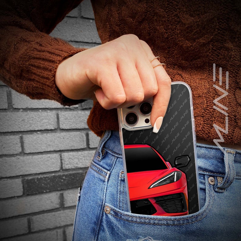 Chevrolet Corvette Stingray C8 Torch Red Clear iPhone & Samsung Case ...