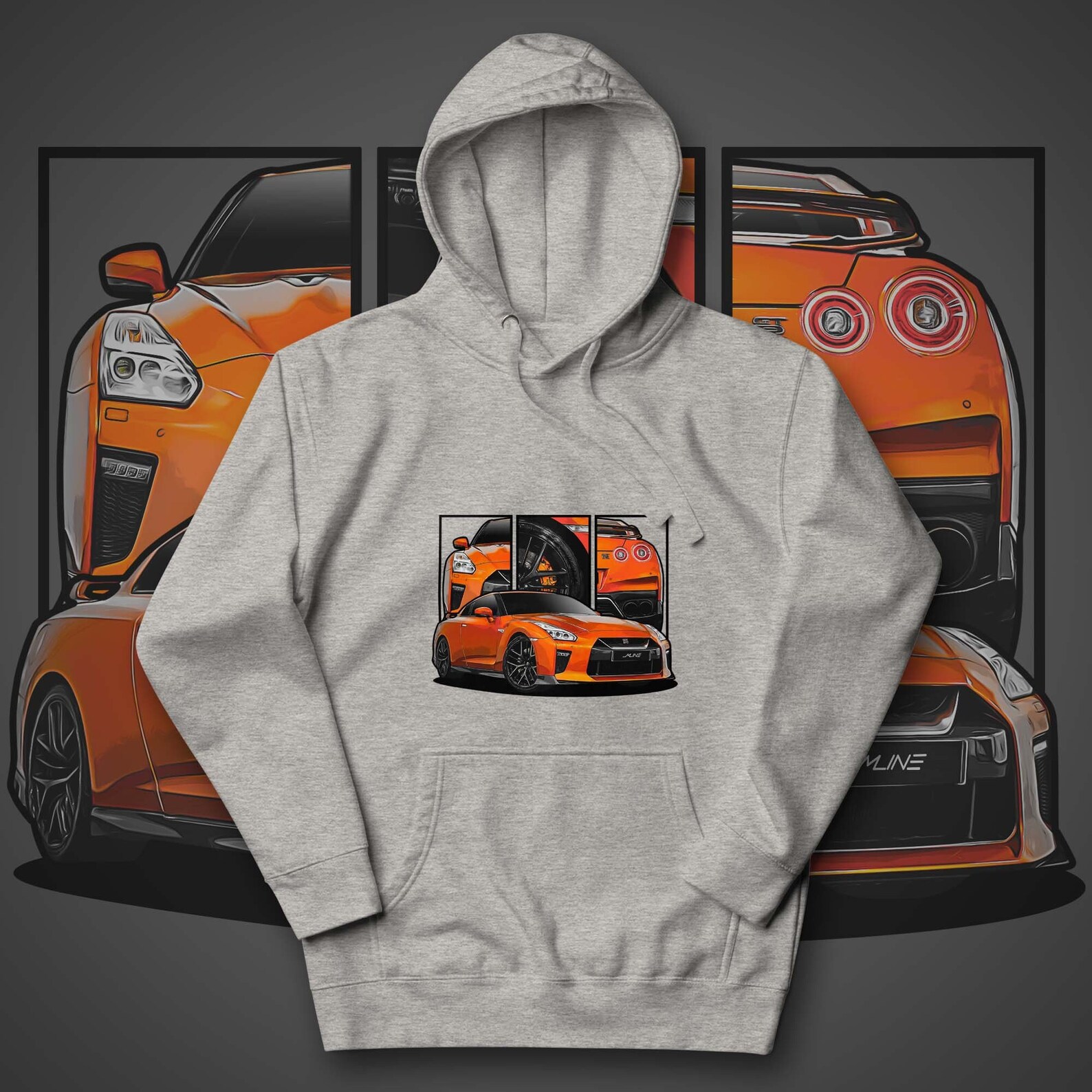 Nissan GTR R35 Skyline Cartoon Art Unisex Hoodie JDM Car Enthusiast ...