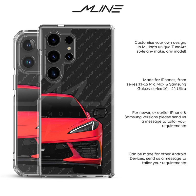 Chevrolet Corvette Stingray C8 Torch Red Clear iPhone & Samsung Case ...
