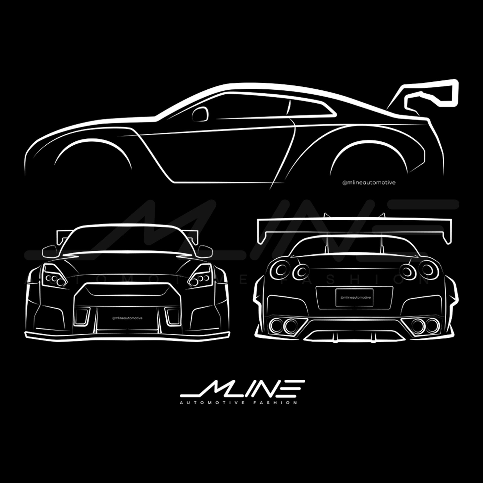 Nissan GTR Car Silhouette T-shirt R35 Liberty Walk Tuning Body - Etsy