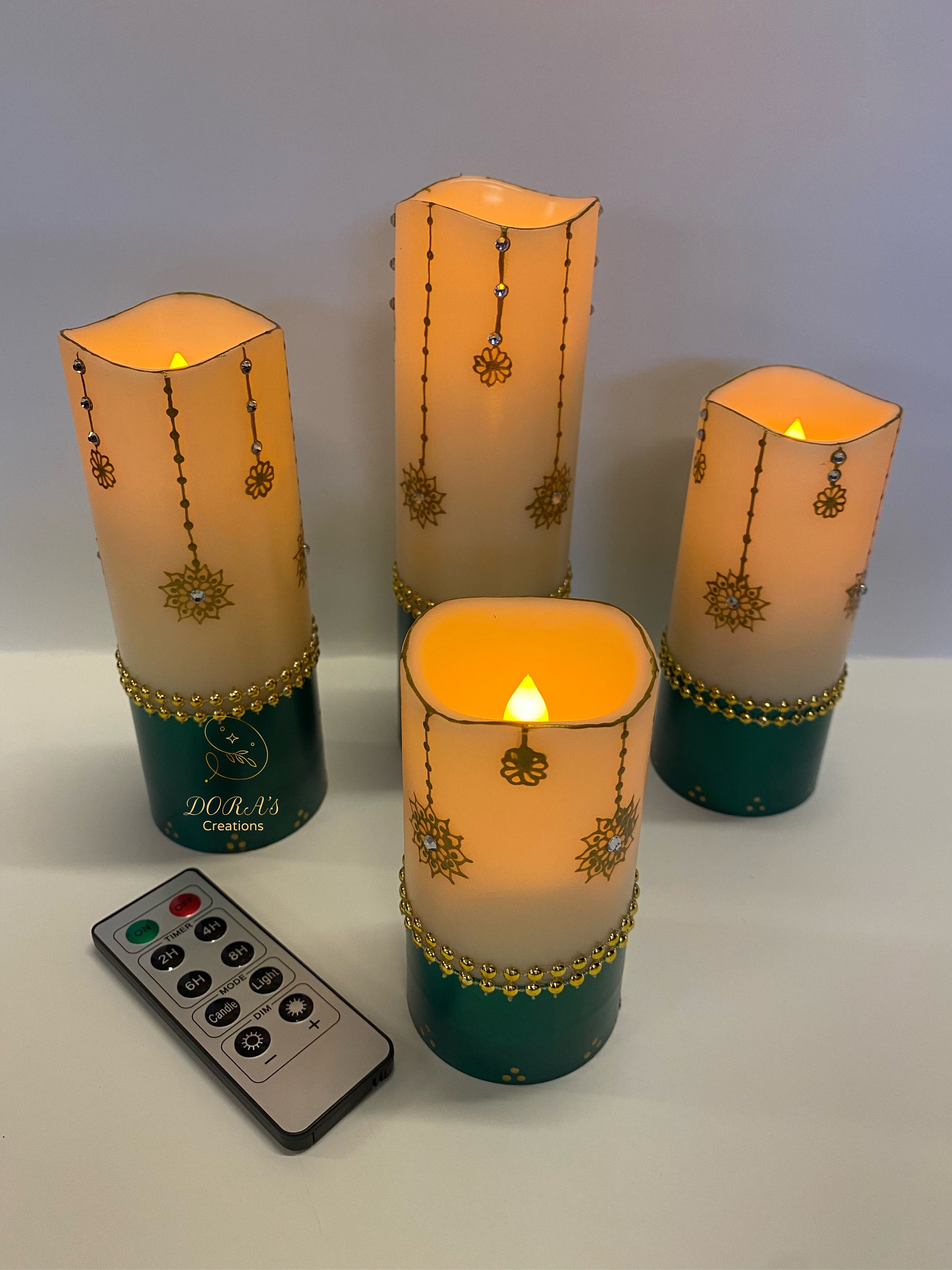 Decorative LED Flameless Candles With Remote, Festive Candles Set of 4 ...