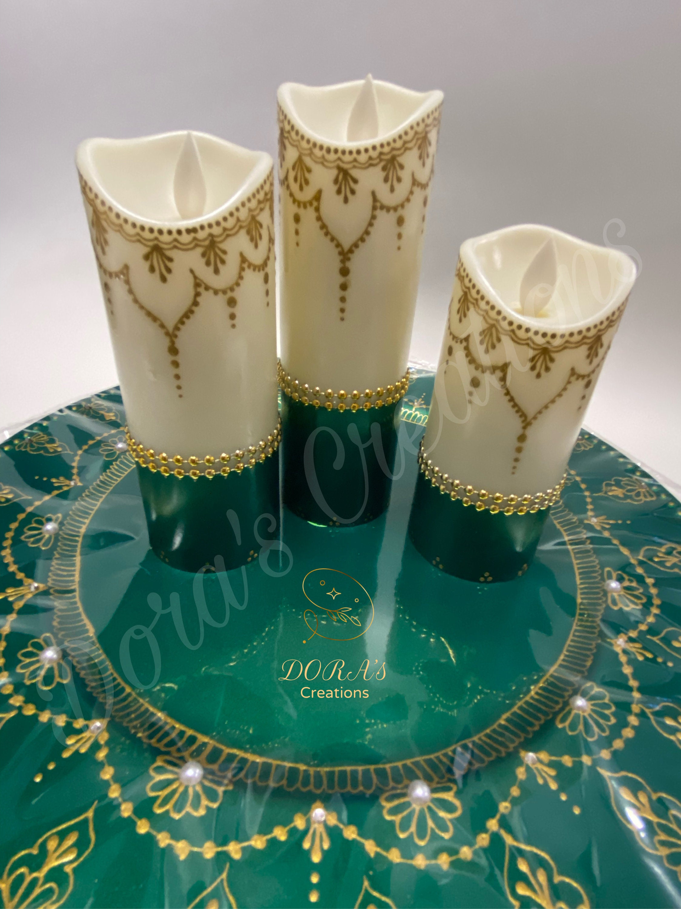 Decorative LED Flameless Candles With Remote, Festive Candles Set of 3 ...