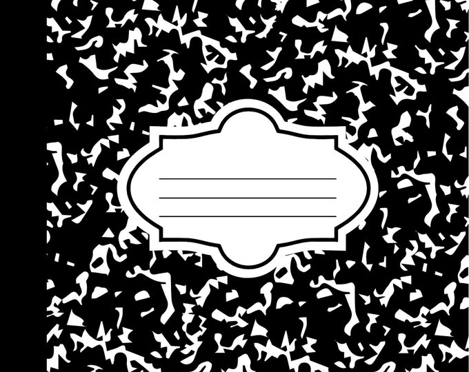 Composition Book | Notebook Cover Template Design | PDF, PNG and SVG - Etsy